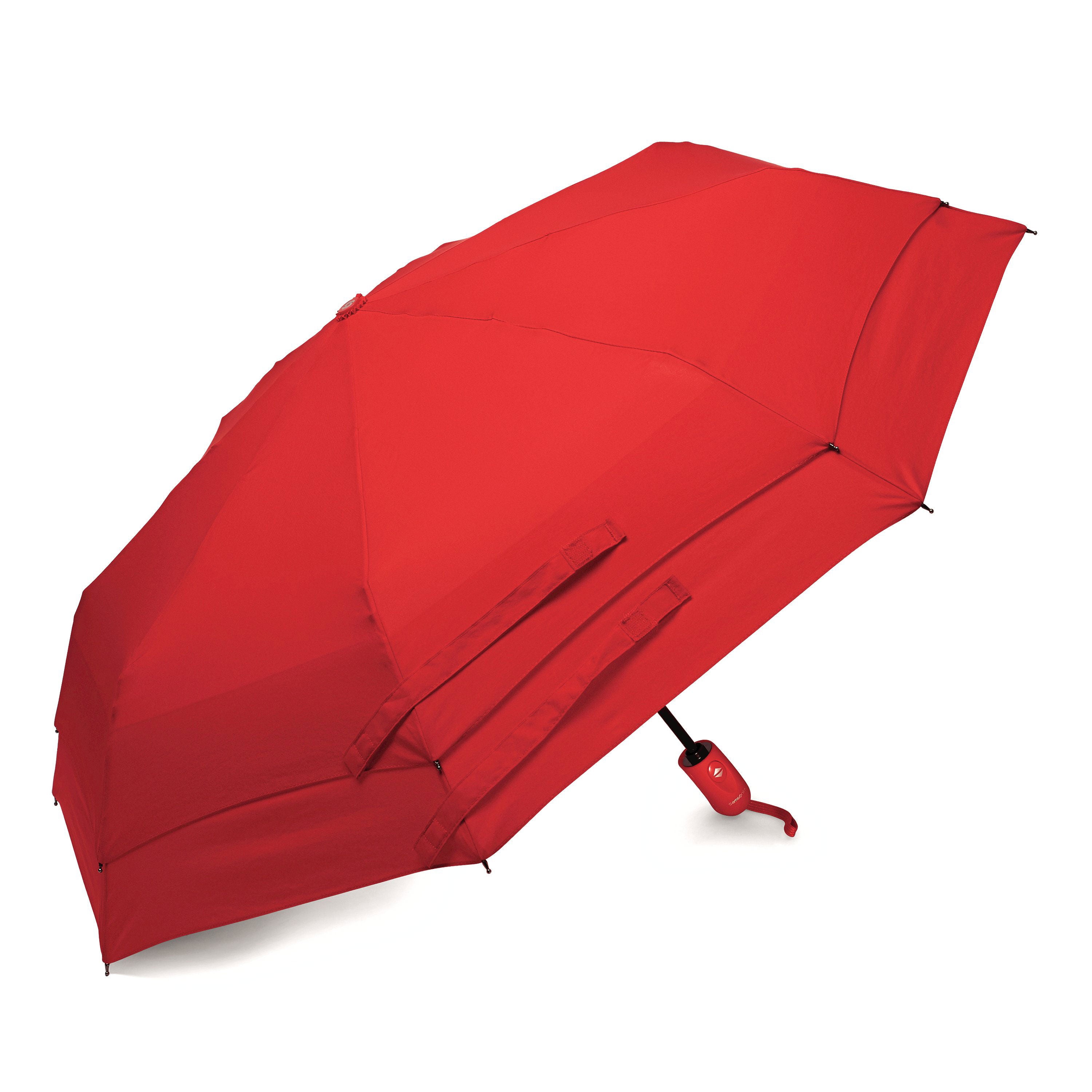 red closed umbrella